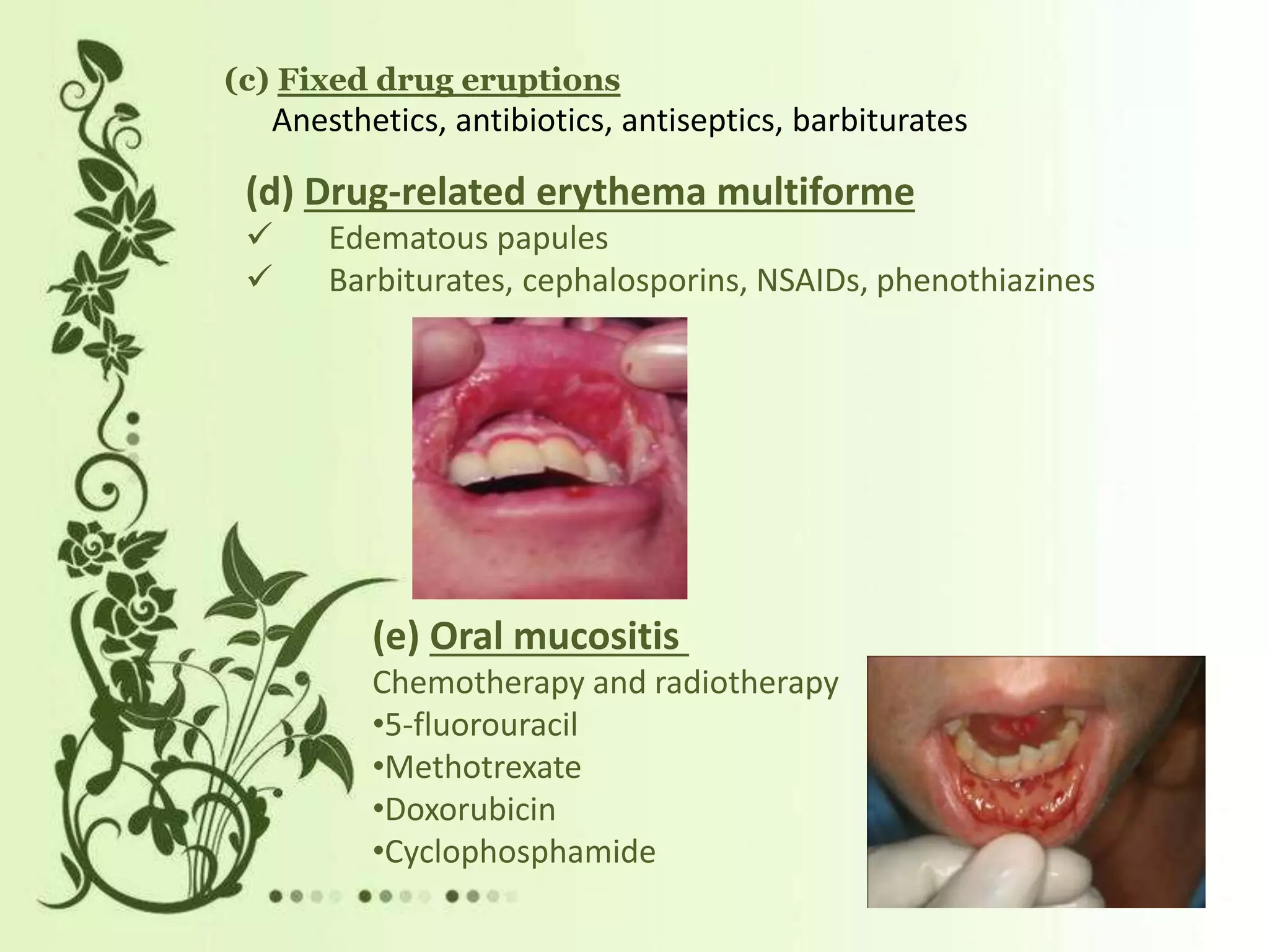 Oral manifestations of drug reactions & treatment | PPTX