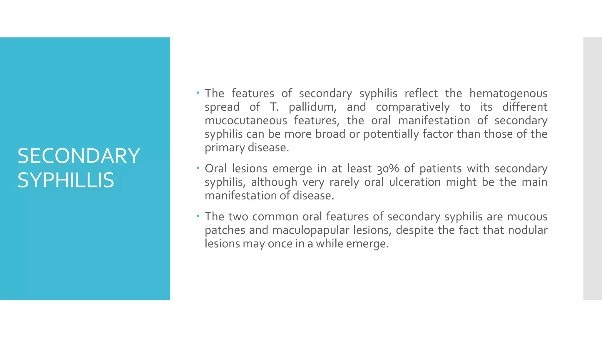 ORAL MANIFESTATIONS OF SYPHILIS-A review | PPTX