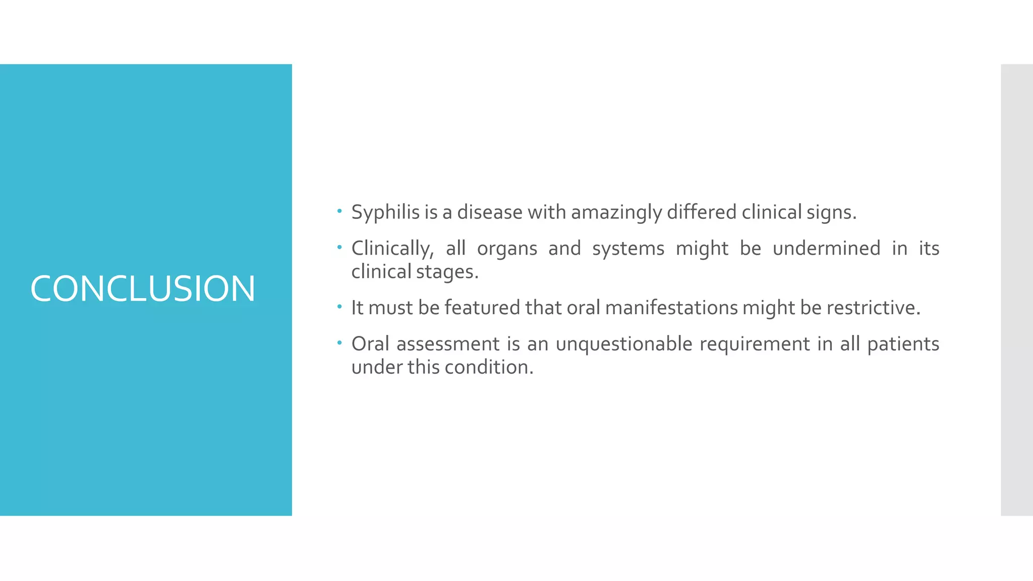 ORAL MANIFESTATIONS OF SYPHILIS-A review | PPTX