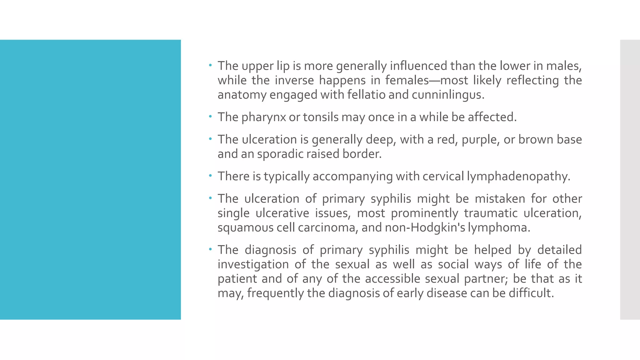 ORAL MANIFESTATIONS OF SYPHILIS-A review | PPTX