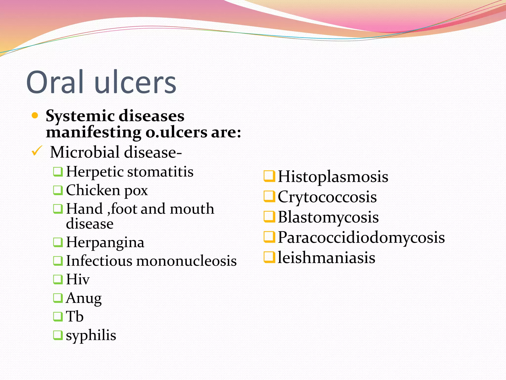 Oral manifestations of systemic diseases | PPTX