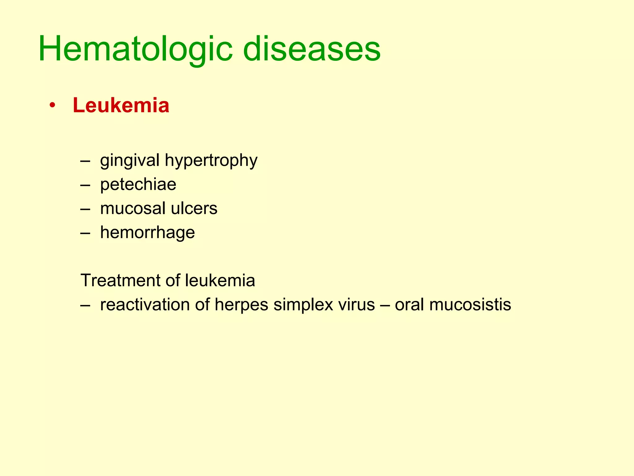 Oral manifestations of systemic diseases | PPT