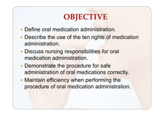 Oral Medication Administration | PDF