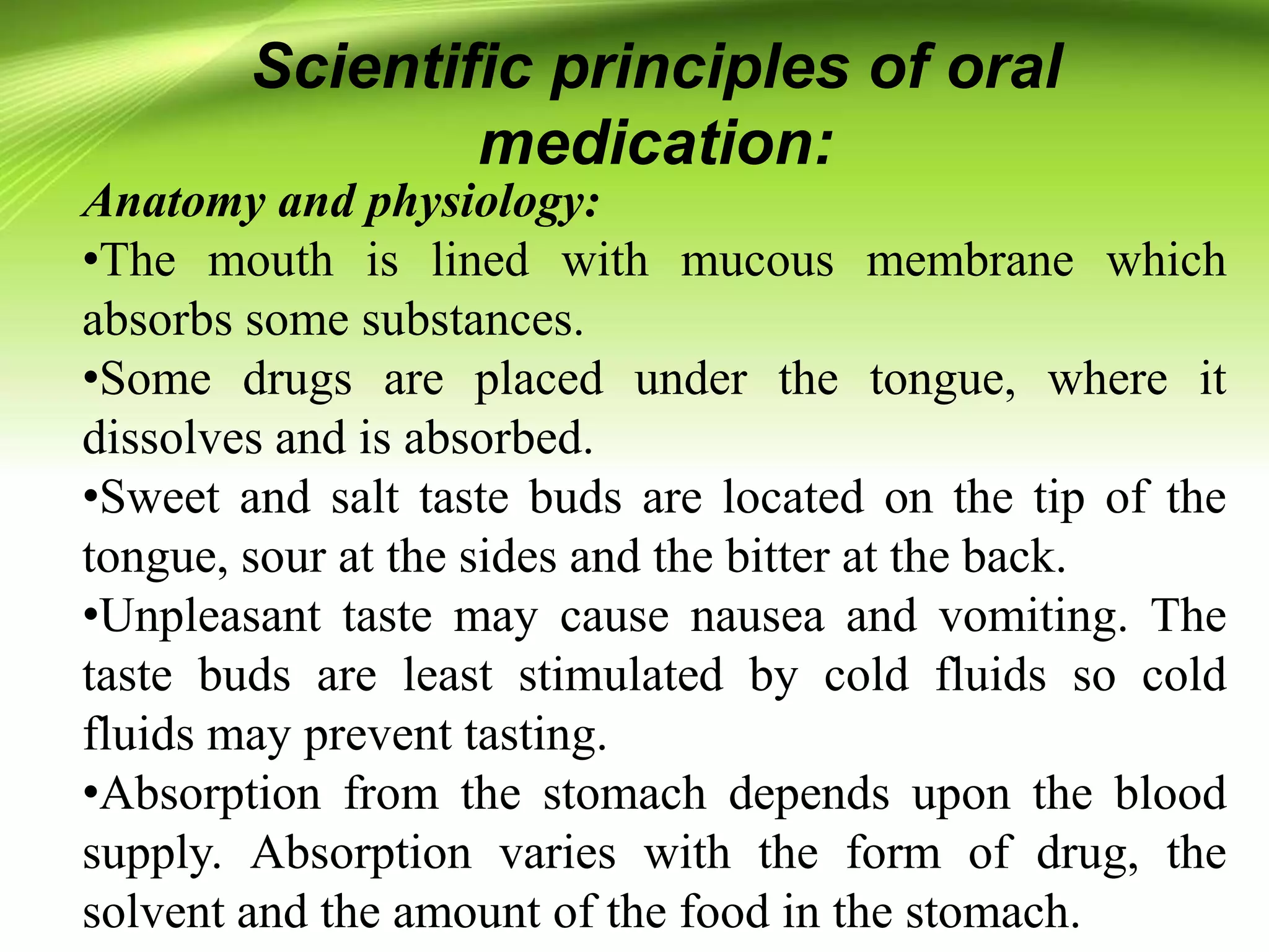 Oral medication administration | PPTX