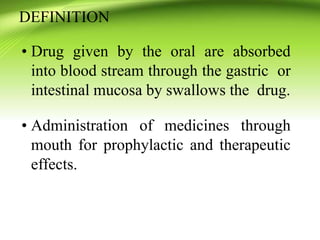 Oral medication administration | PPTX