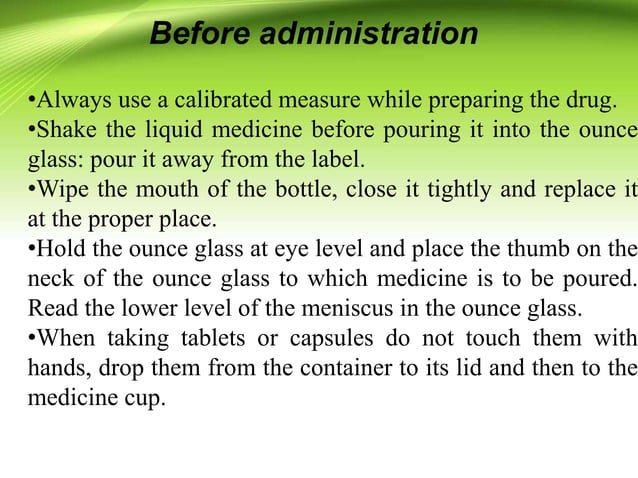 Oral medication administration | PPTX