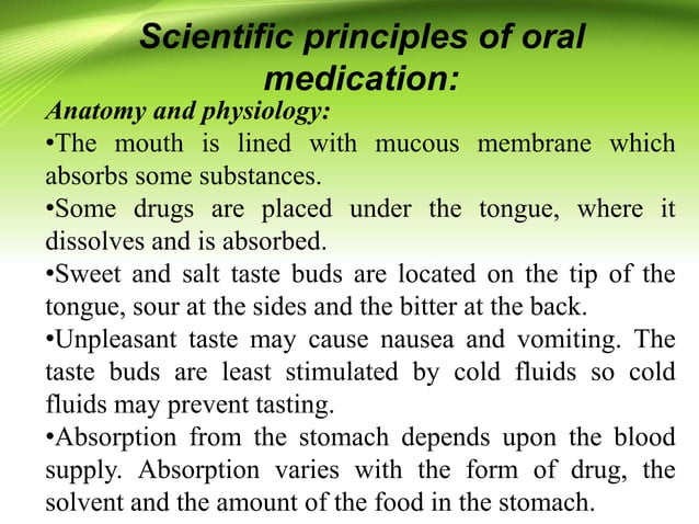Oral medication administration | PPTX