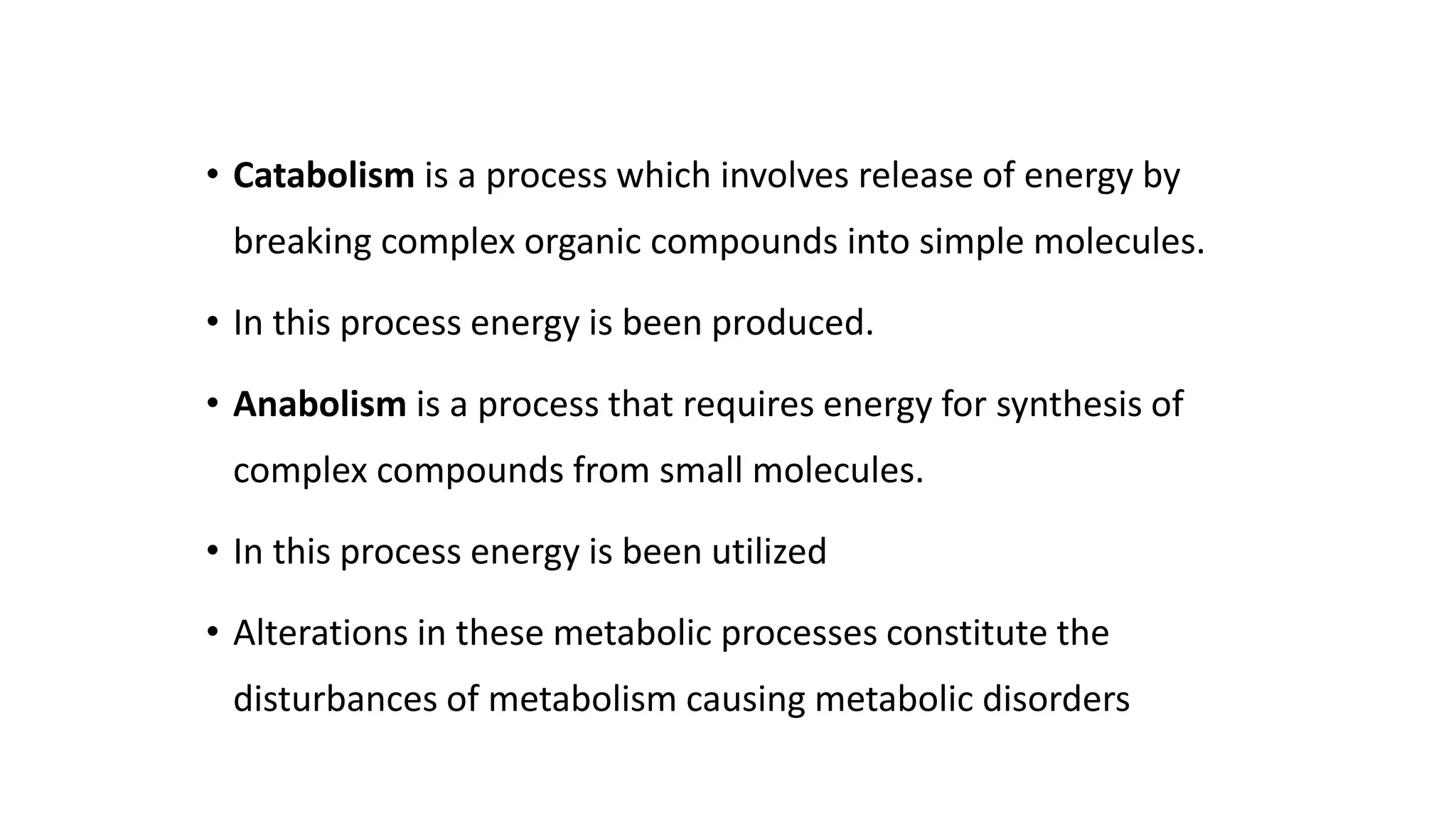 ORAL METABOLIC DISORDER-Metabolism is a complex (Physio-chemical ...