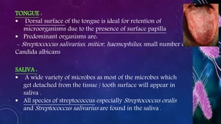 Oral microbiology:normal oram microflora and Dental plaque | PPTX