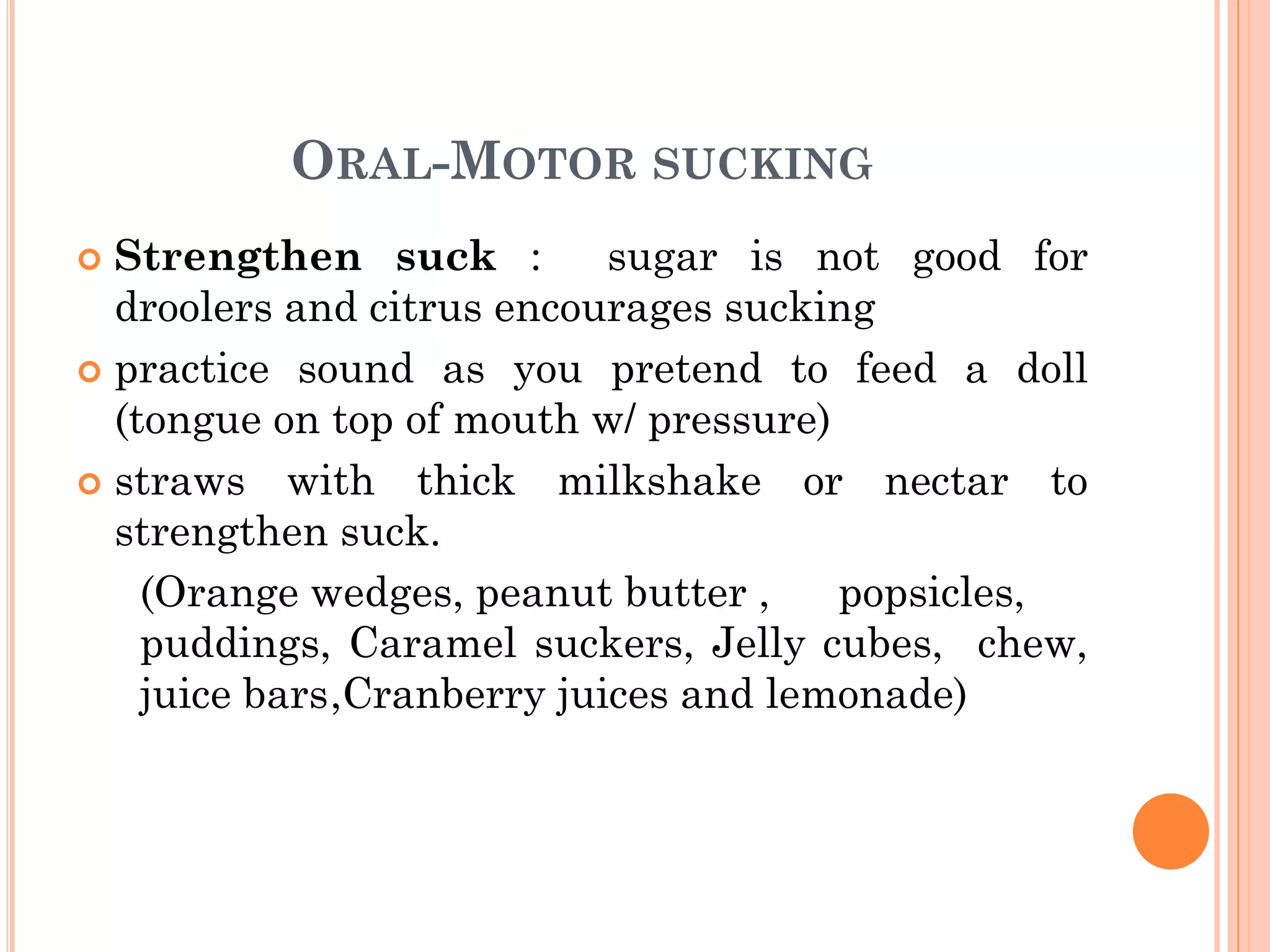 Oral motor therapies | PDF