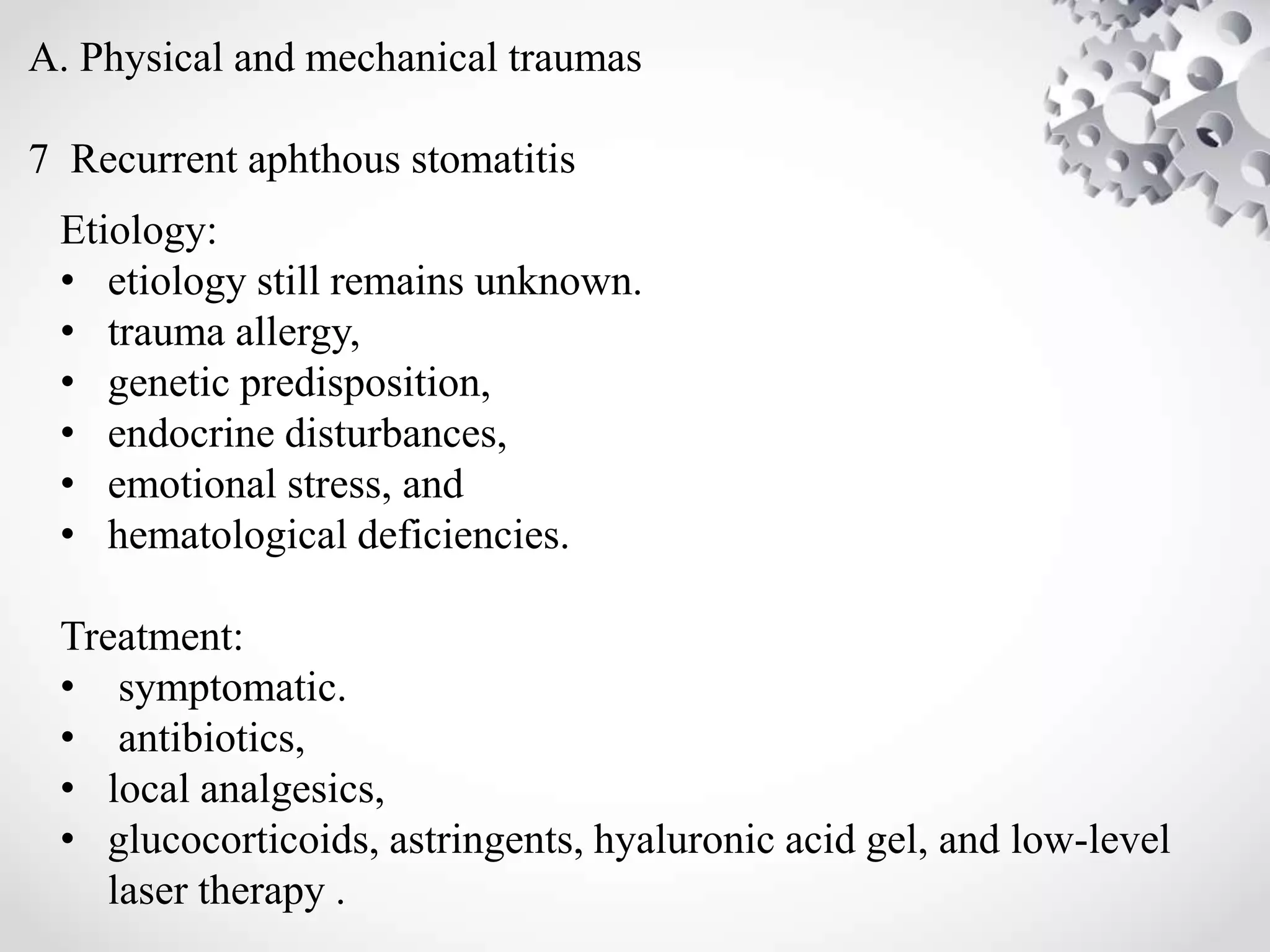 Oral mucosal trauma and injuries.pptx