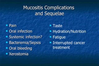 Oral Mucositis In Cancer Care | PPT