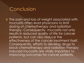 Oral Mucositis in Cancer Patients | PPTX | Digestive Disorders | Diseases and Conditions