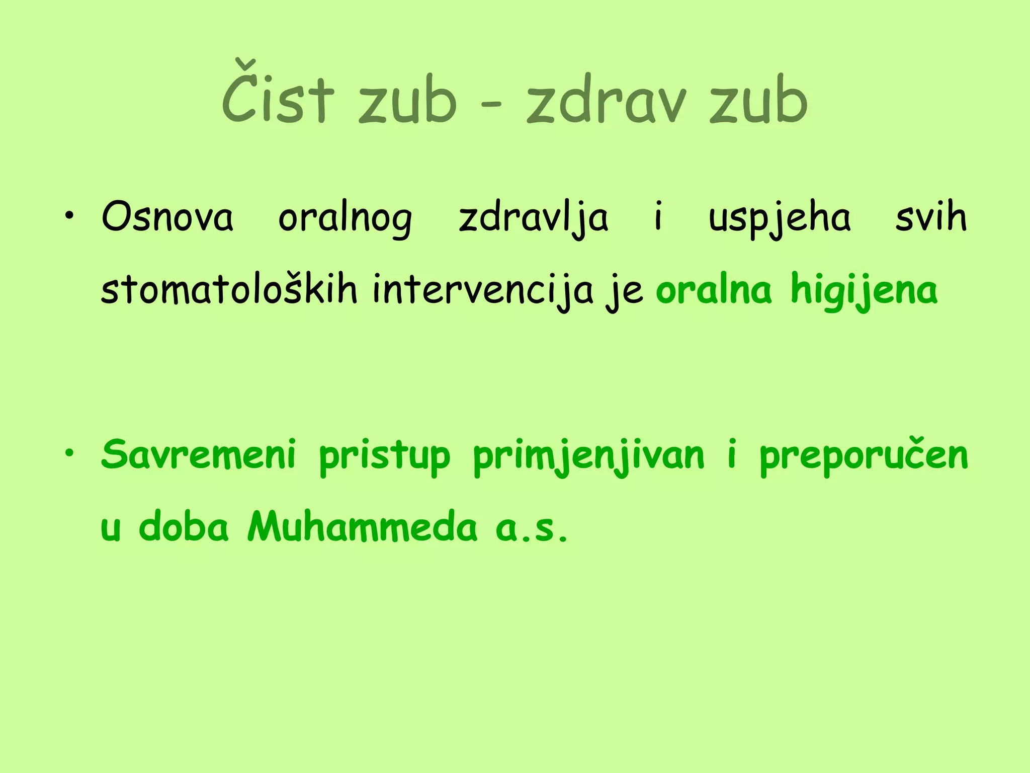 Oralna higijena sa aspekta islama | PPT