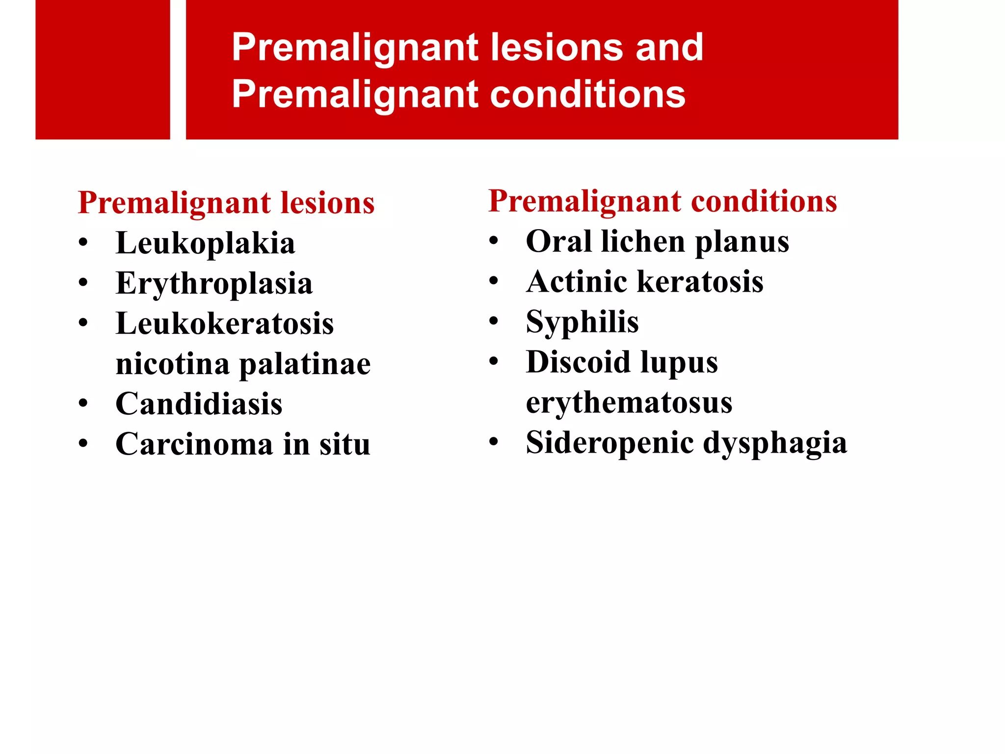 precancerous lesions in oral cavity | PDF