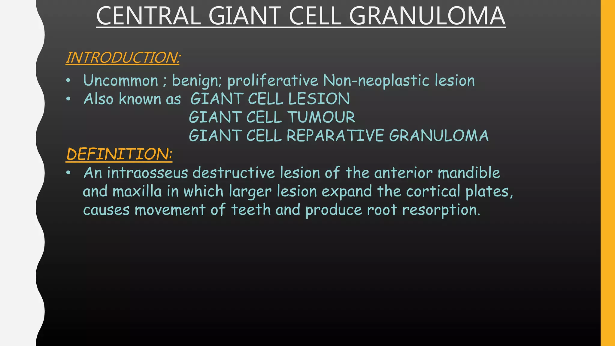 Peripheral and central giant cell granuloma | PPTX