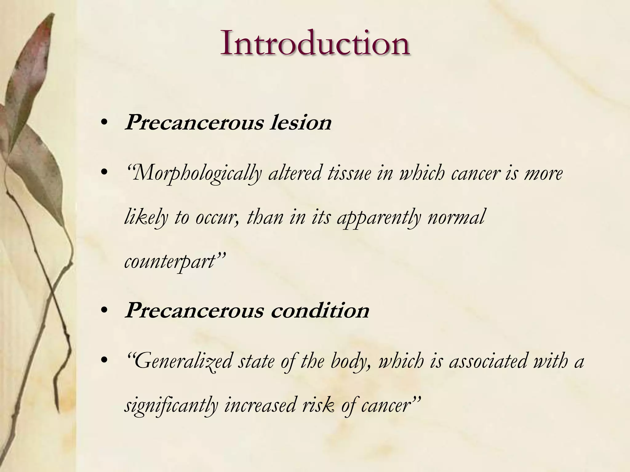 Oral precancerous lesions | PPTX