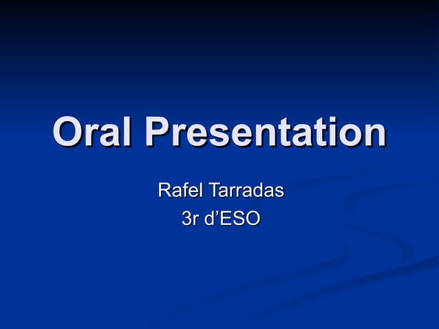 Oral Presentation | PPT