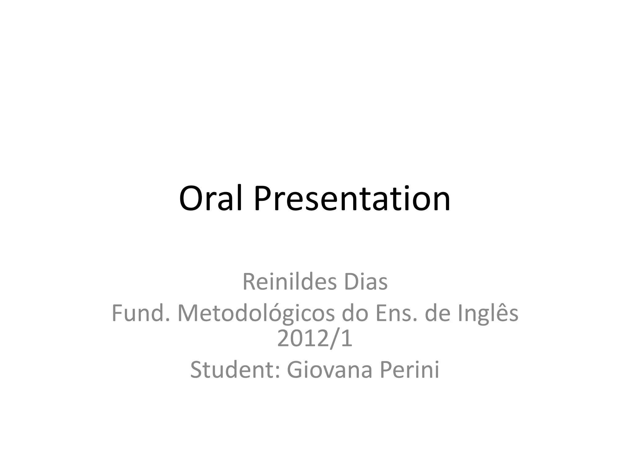 Oral presentation | PPT