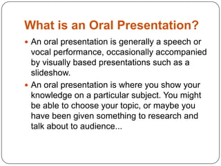 Oral presentation | PPTX