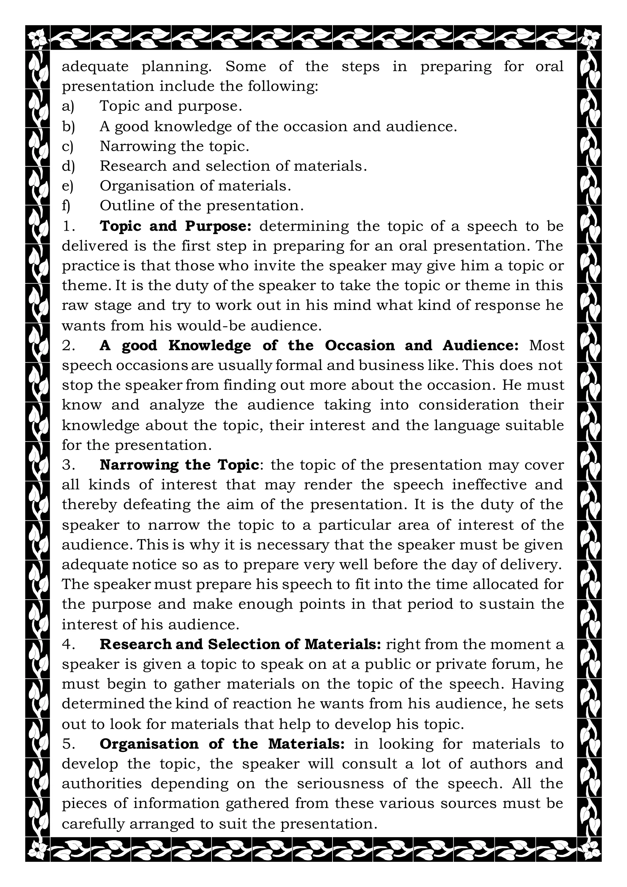 ORAL PRESENTATION - PUBLIC SPEAKING | DOCX