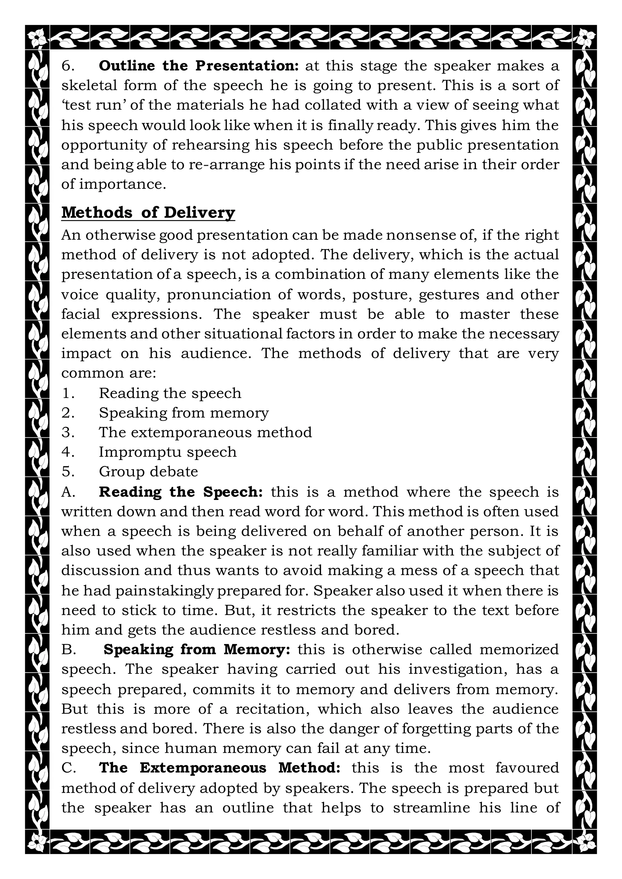 ORAL PRESENTATION - PUBLIC SPEAKING | DOCX