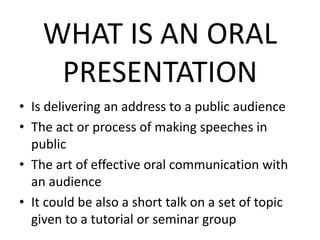 Role of audio visual aids and computers in Oral Presentation | PPTX