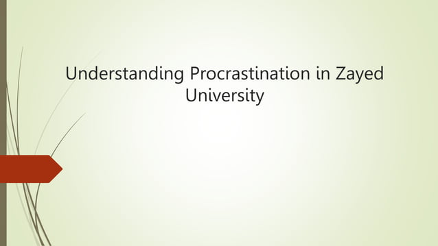 Understanding Procrastination Ppt