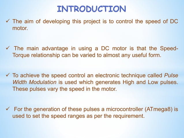 Speed Control of DC Motor using Microcontroller | PPTX | Radio Control | Hobbies & Interests