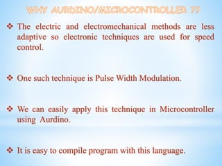 Speed Control of DC Motor using Microcontroller | PPTX