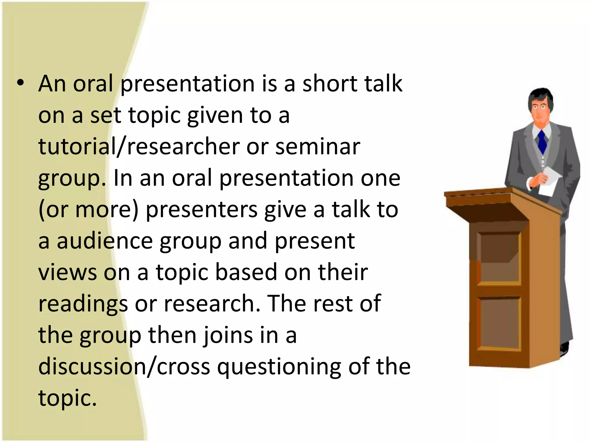 Oral presentation at confernces | PPTX