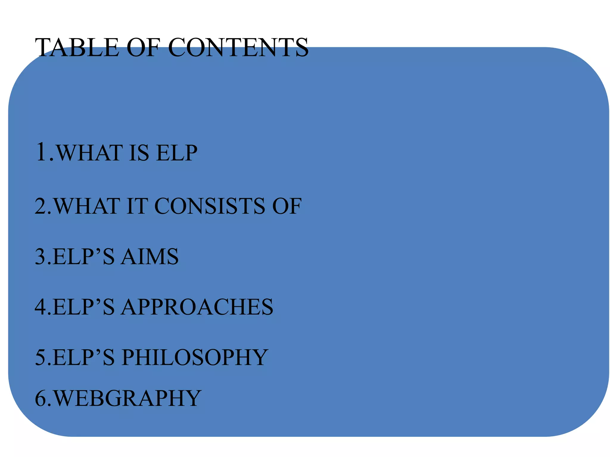 Oral presentation ELP | PPTX