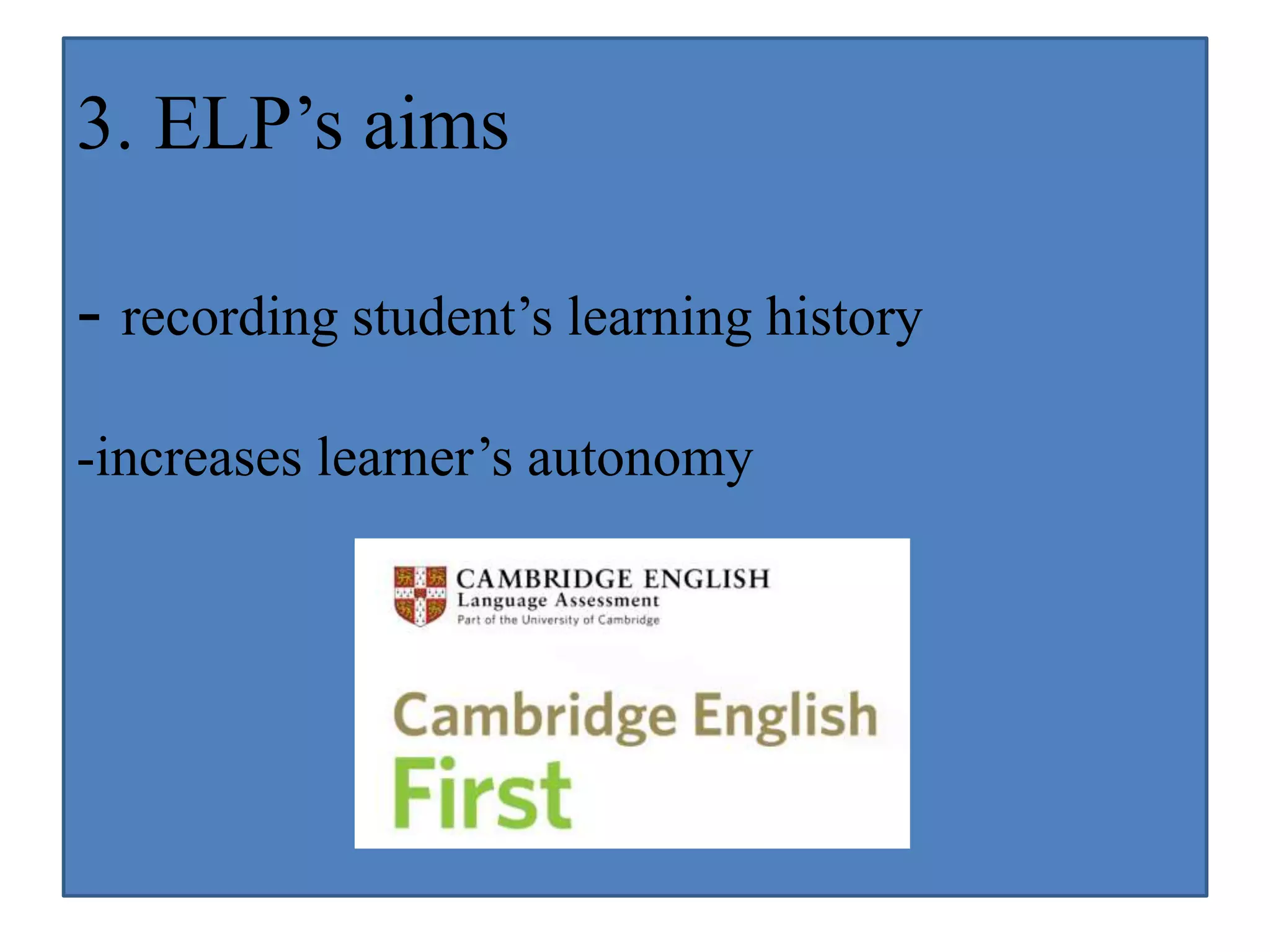 Oral presentation ELP | PPTX
