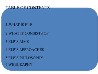 Oral presentation ELP | PPTX