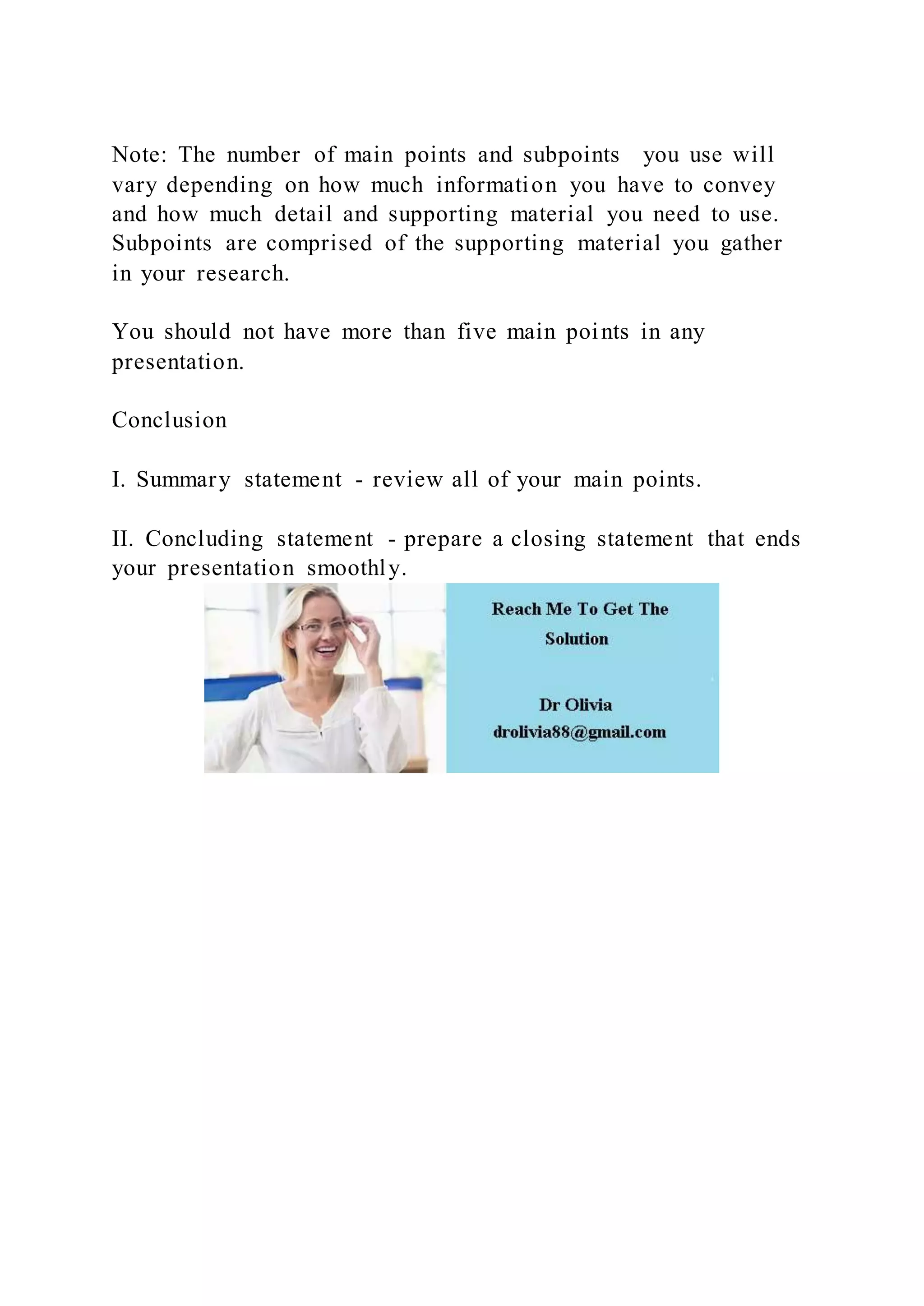 Oral Presentation Outline FormatGeneral PurposeSpecific | DOCX