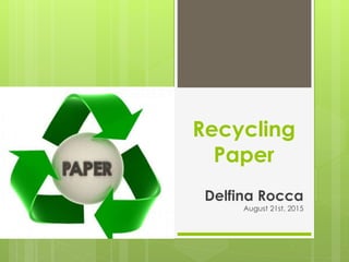 Oral presentation recycling paper peshi | PPTX