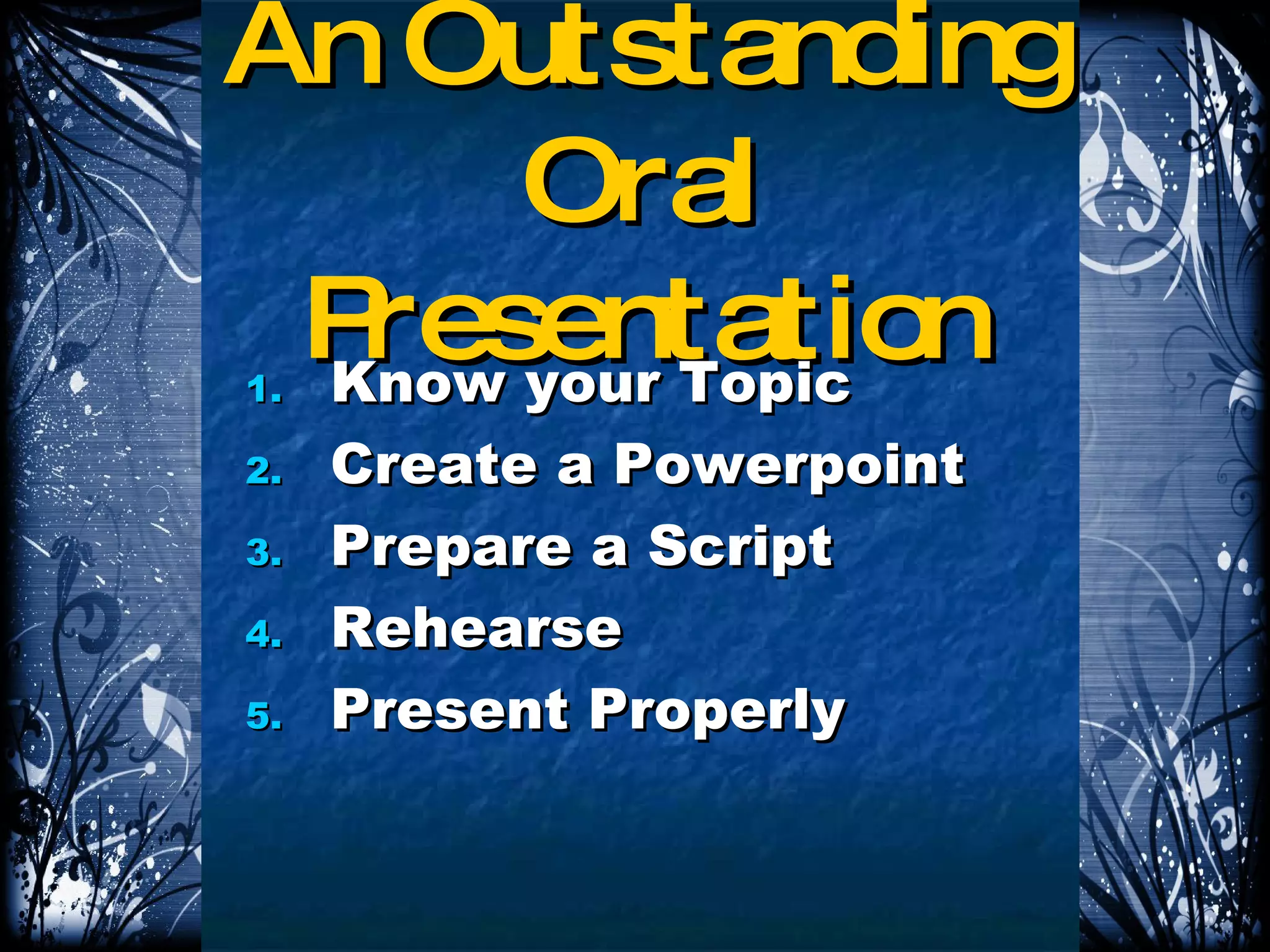 Oral Presentations | PPT