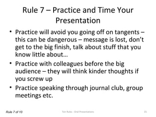 Ten Rules for Giving Good Oral Presentations | PPT