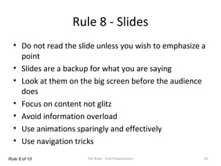 Ten Rules for Giving Good Oral Presentations | PPT