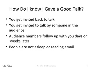 Ten Rules for Giving Good Oral Presentations | PPT