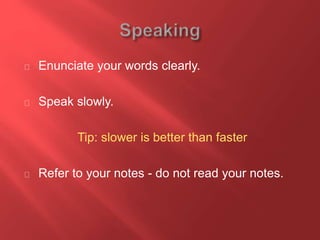 Oral presentations skills and tips | PPTX