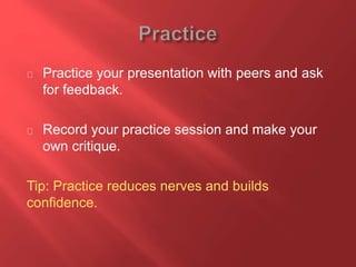 Oral presentations skills and tips | PPTX