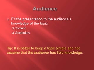 Oral presentations skills and tips | PPTX