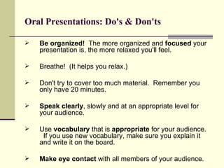Oral Presentations Directions | PPT