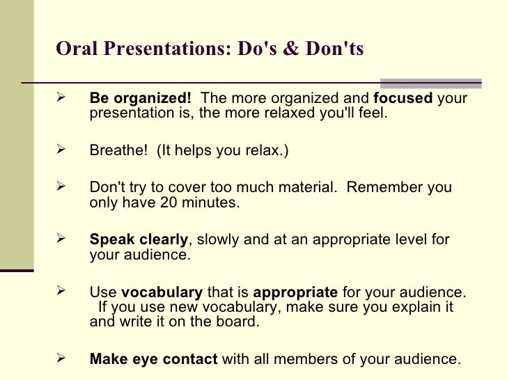 Oral Presentations Directions Oral Presentations Directions