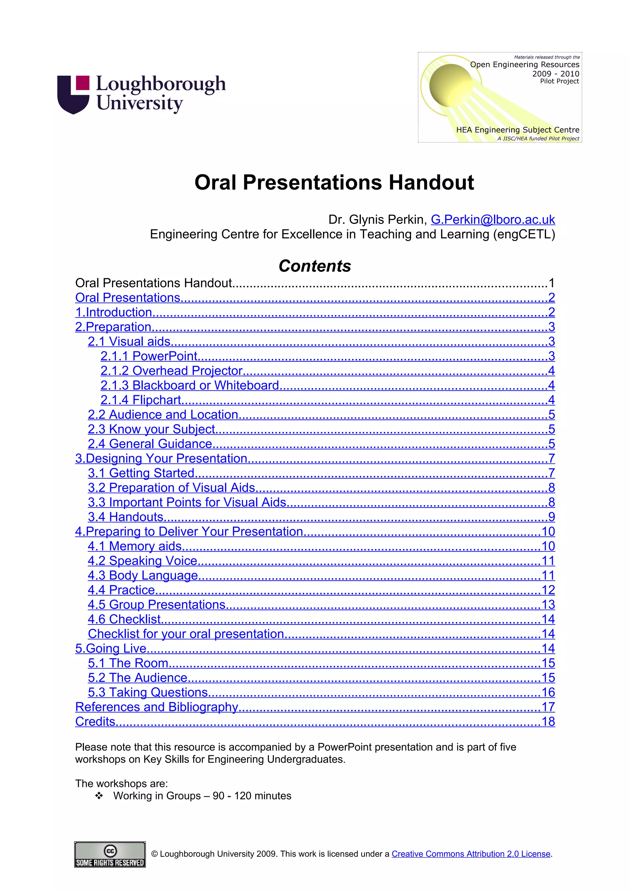 Oral Presentations Handout | DOC