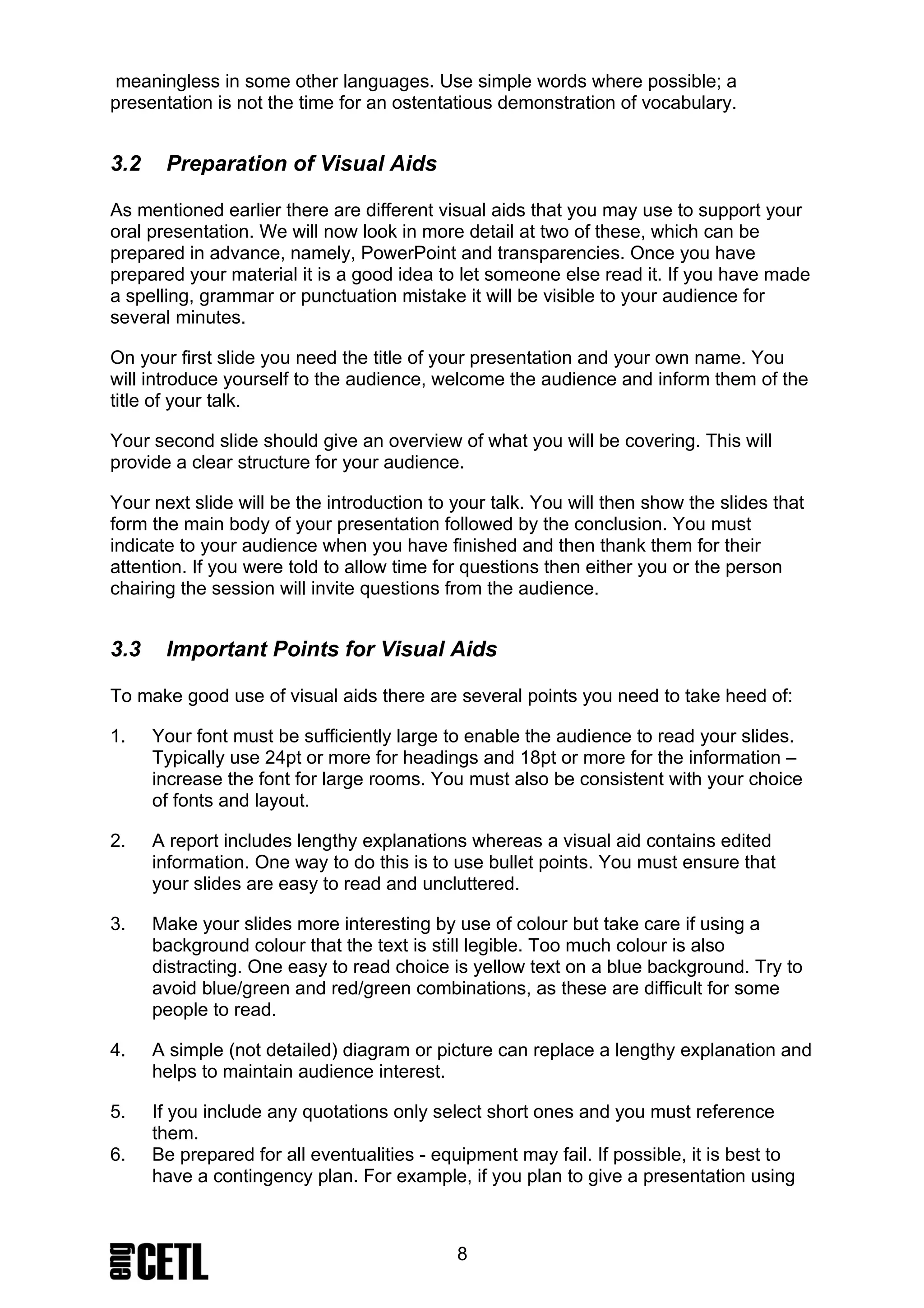 Oral Presentations Handout | DOC