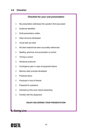 Oral Presentations Handout | DOC