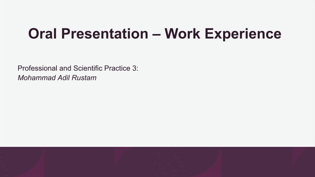 Oral Presentation – Work Experience.pptx