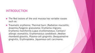 Red lesions of oral mucosa.pdf. lecture oral medicine | PDF